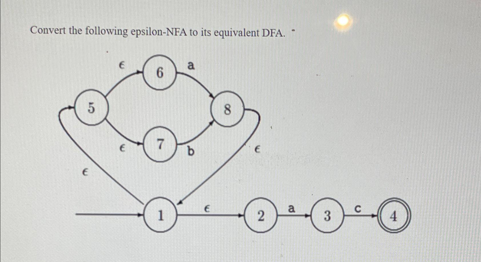 Solved Convert the following epsilon-NFA to its equivalent | Chegg.com