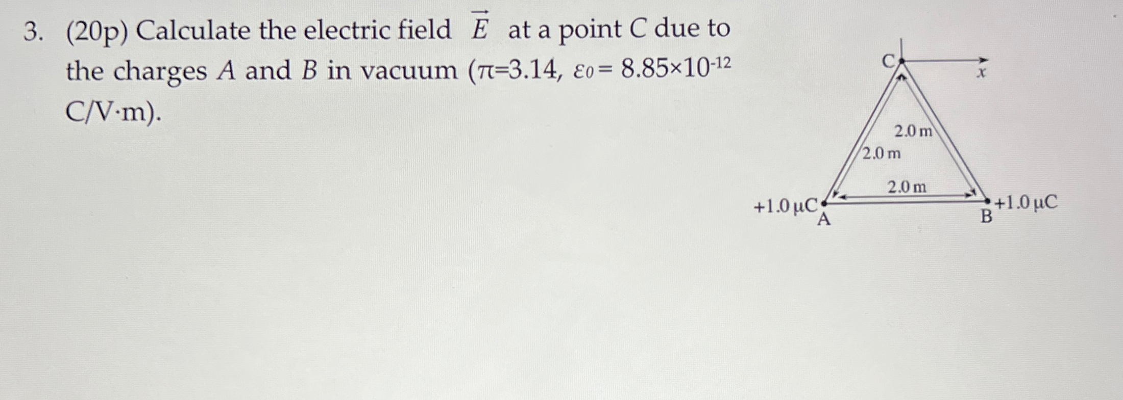 Solved Calculate the electric field vec(E) ﻿at a point C | Chegg.com