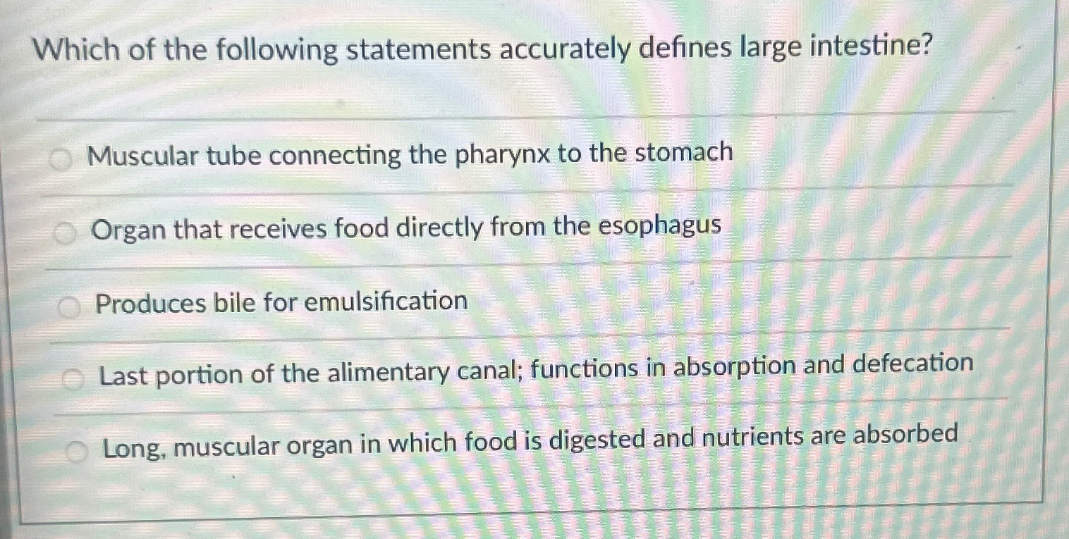 Solved Which of the following statements accurately defines | Chegg.com