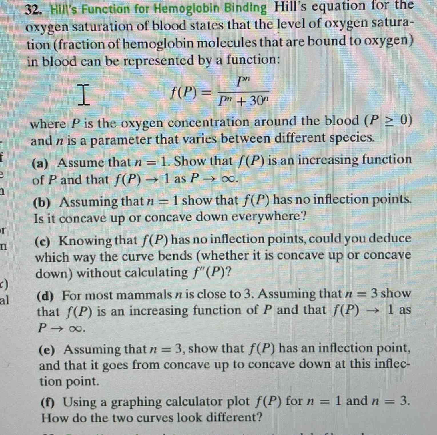 Solved Hill's Function for Hemoglobin Binding Hill's | Chegg.com