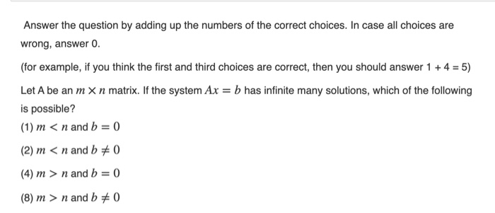 Solved Answer the question by adding up the numbers of the | Chegg.com
