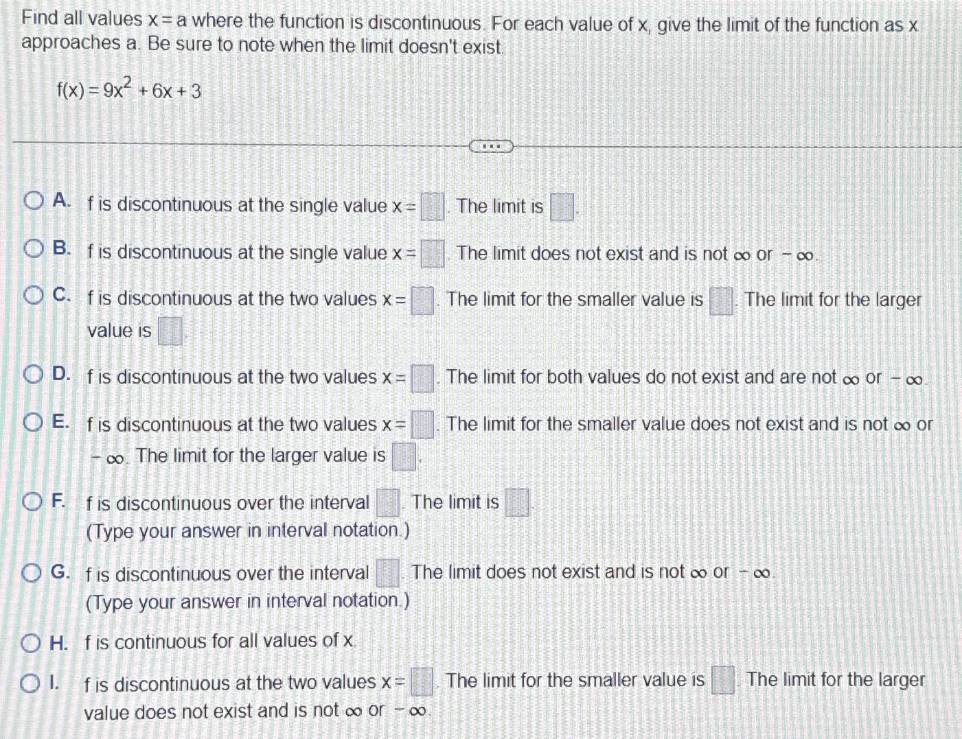 Solved Find all values x= ﻿a where the function is | Chegg.com