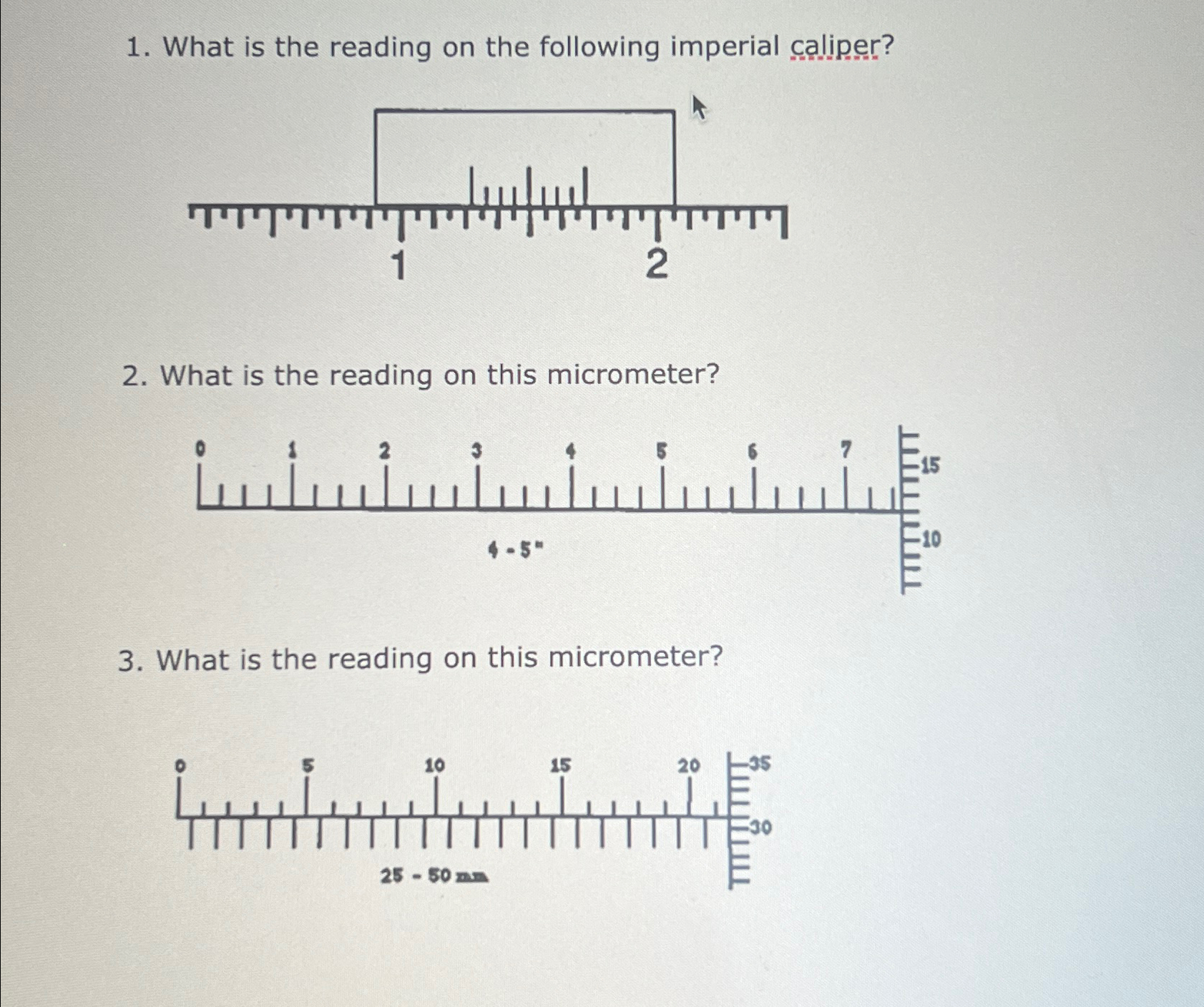 Solved What is the reading on the following imperial | Chegg.com