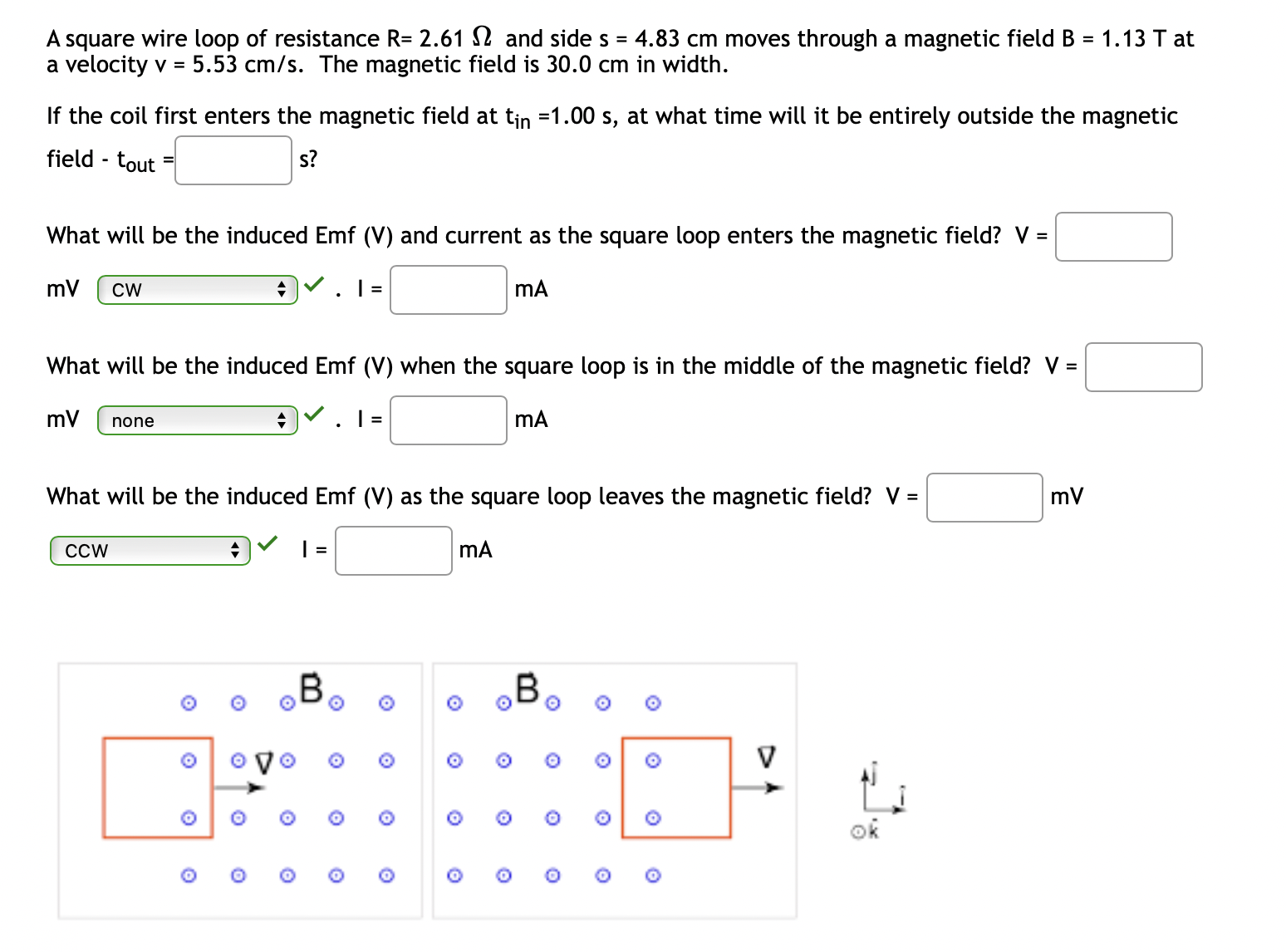 Solved A square wire loop of resistance R=2.61Ω ﻿and side | Chegg.com