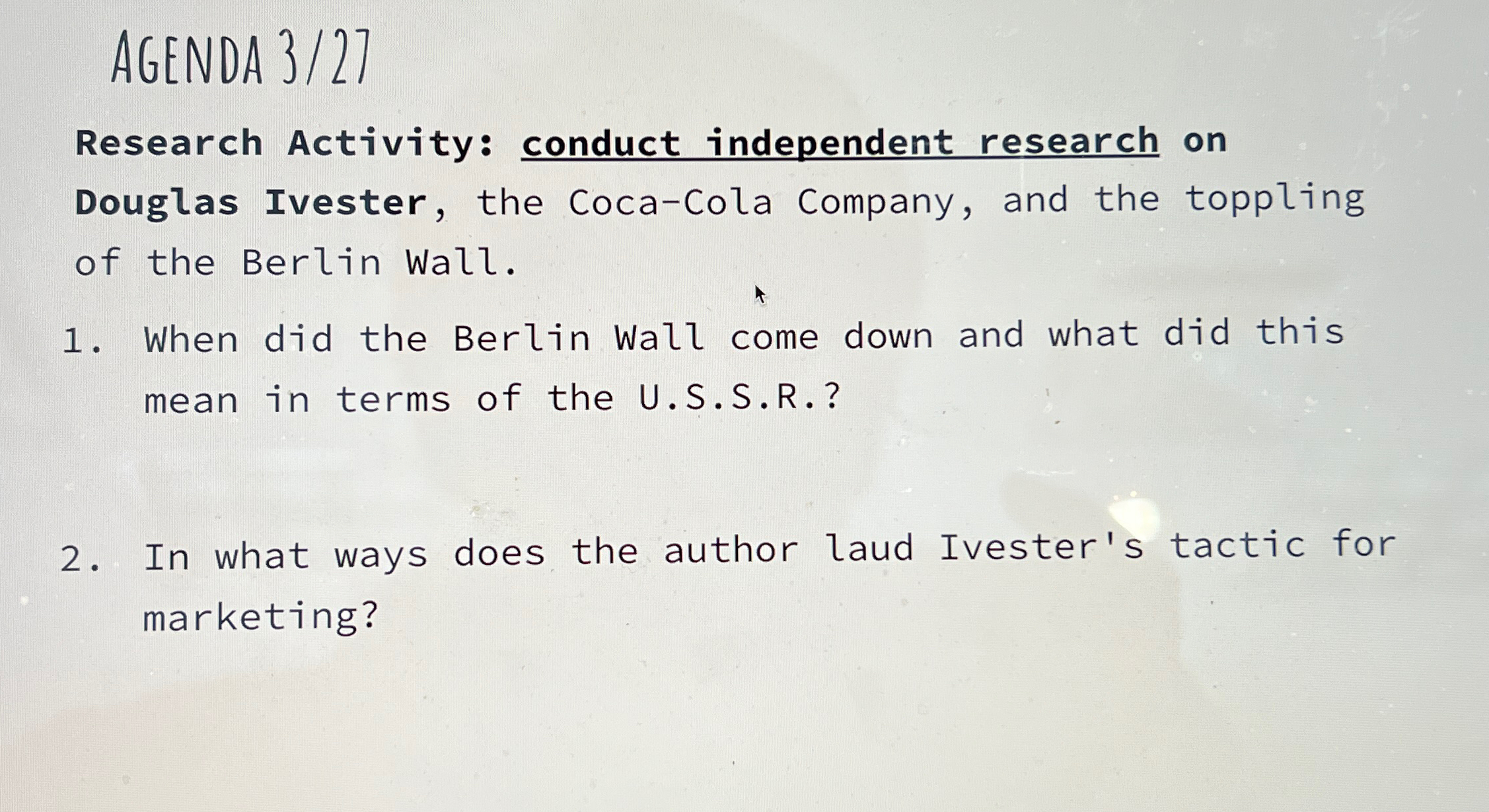 Solved AGENDA 327Research Activity: conduct independent | Chegg.com