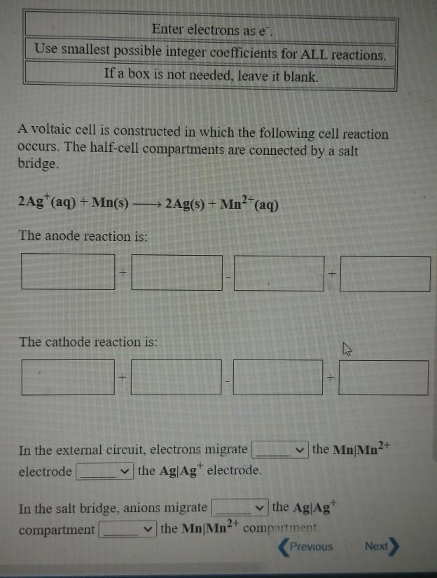 Solved Enter electrons as e Use smallest possible integer | Chegg.com