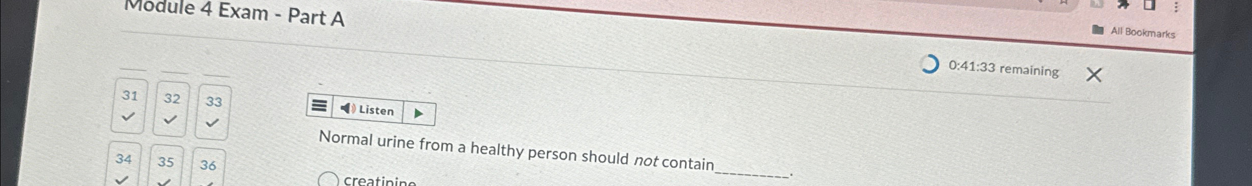 Solved Module 4 ﻿Exam - ﻿Part AAll Bookmarks0:41:33 | Chegg.com