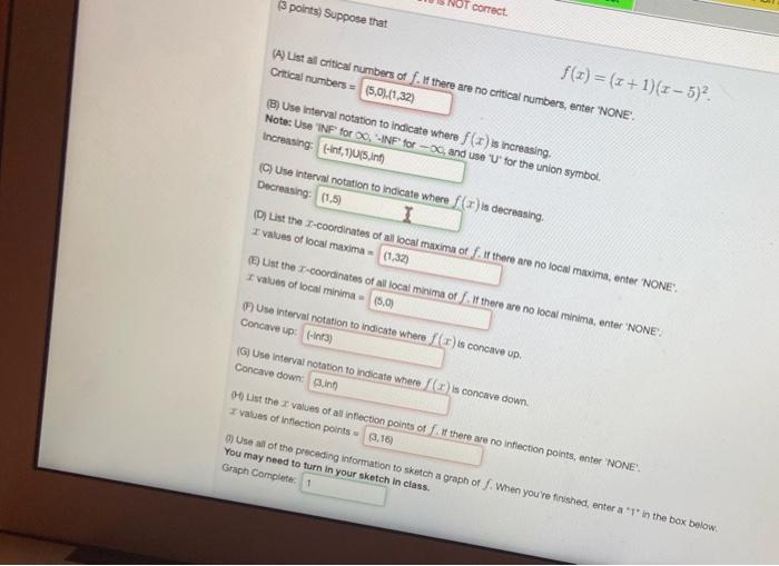Solved (4) Lst all critical numhn. Crtical numbers = (E) Use | Chegg.com