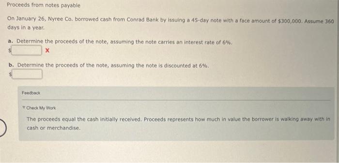 Solved On January 26, Nyree Co. borrowed cash from Conrad | Chegg.com