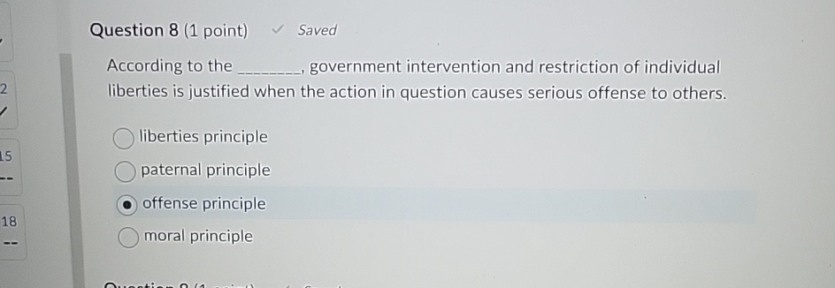 Solved Question 8 (1 ﻿point) ﻿SavedAccording to the | Chegg.com