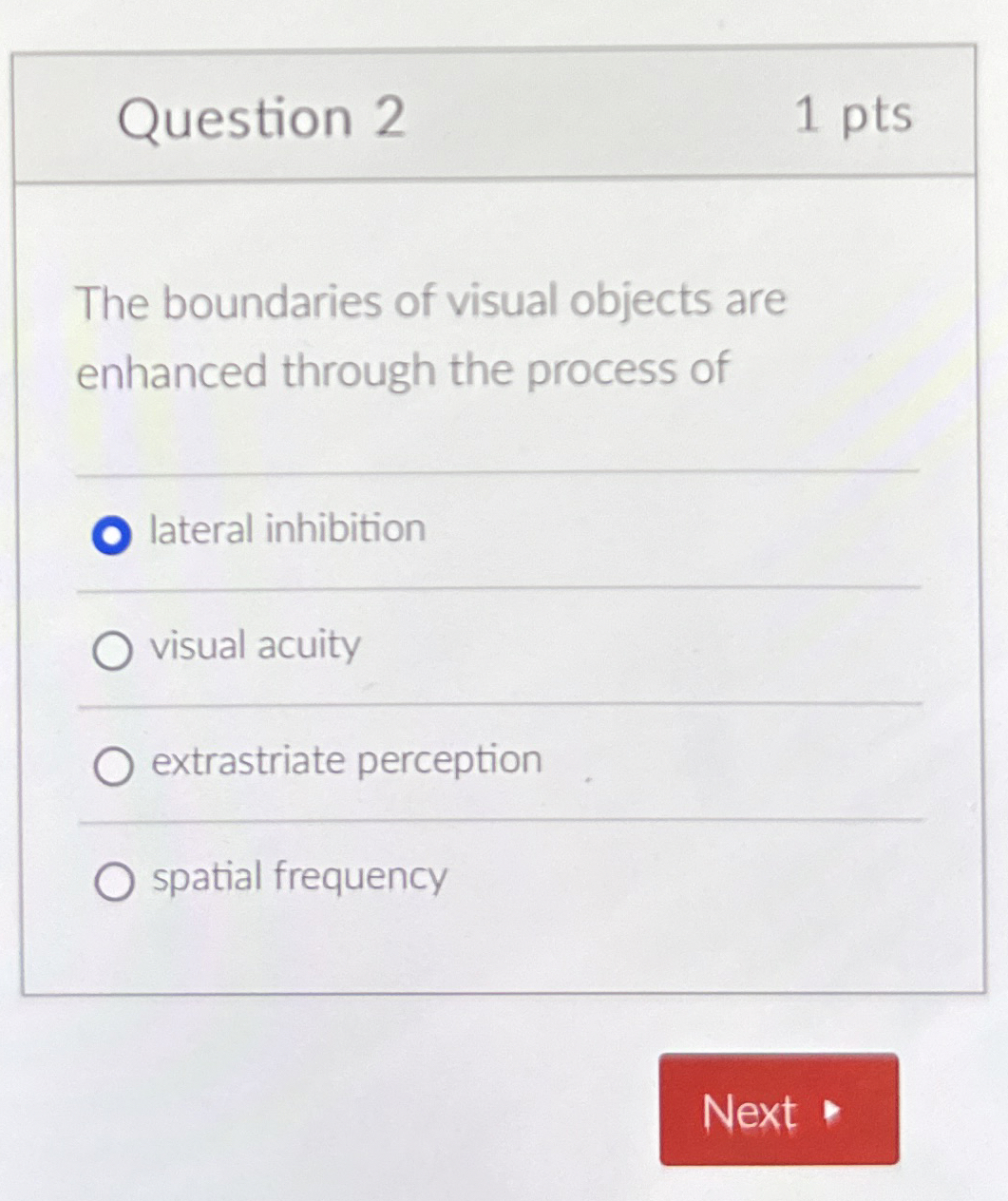 Solved Question 21 ptsThe boundaries of visual objects are | Chegg.com Solved Question 21 ptsThe boundaries of visual objects are | Chegg.com