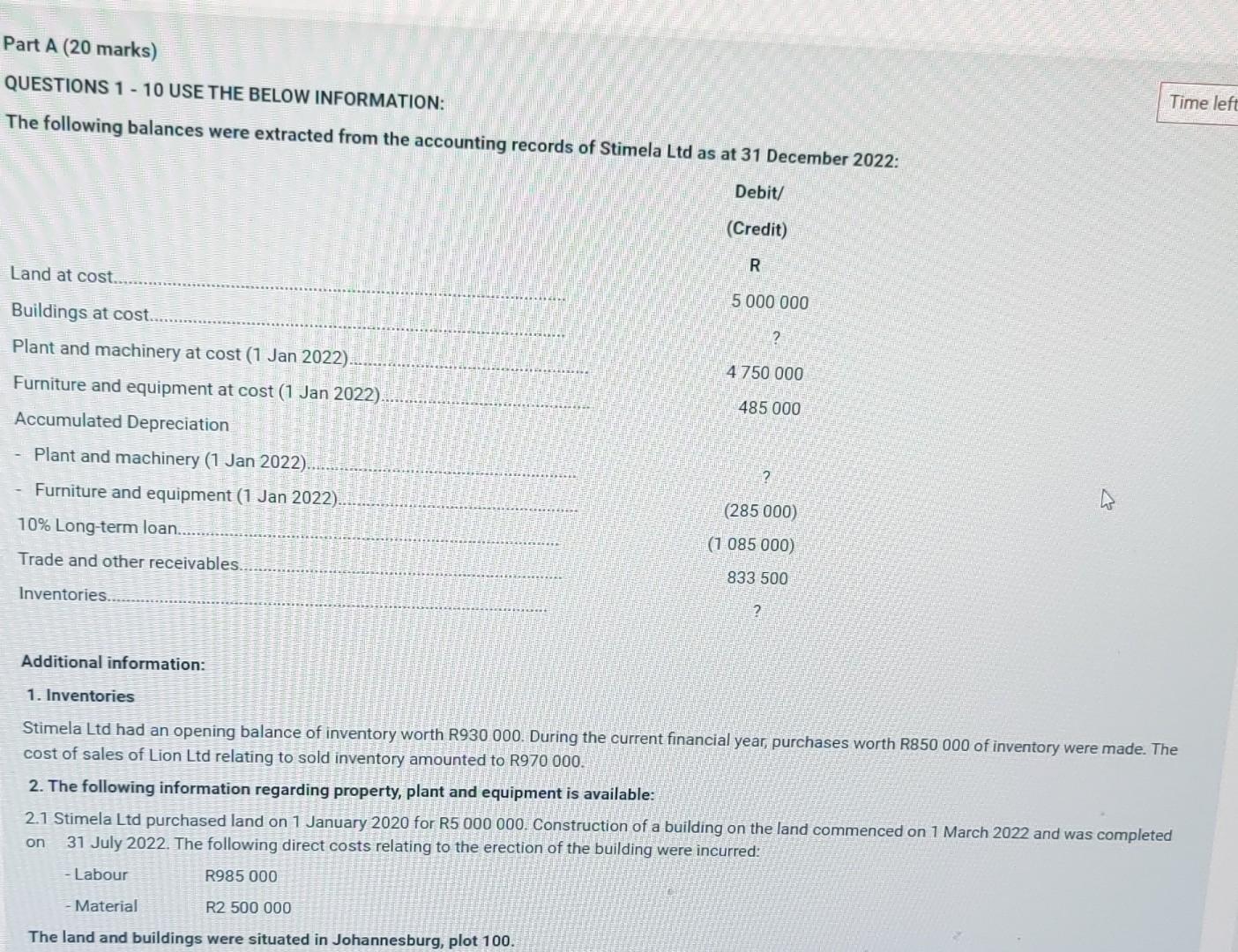 Solved asset with an opening balance of R5 000 000. 3. As | Chegg.com