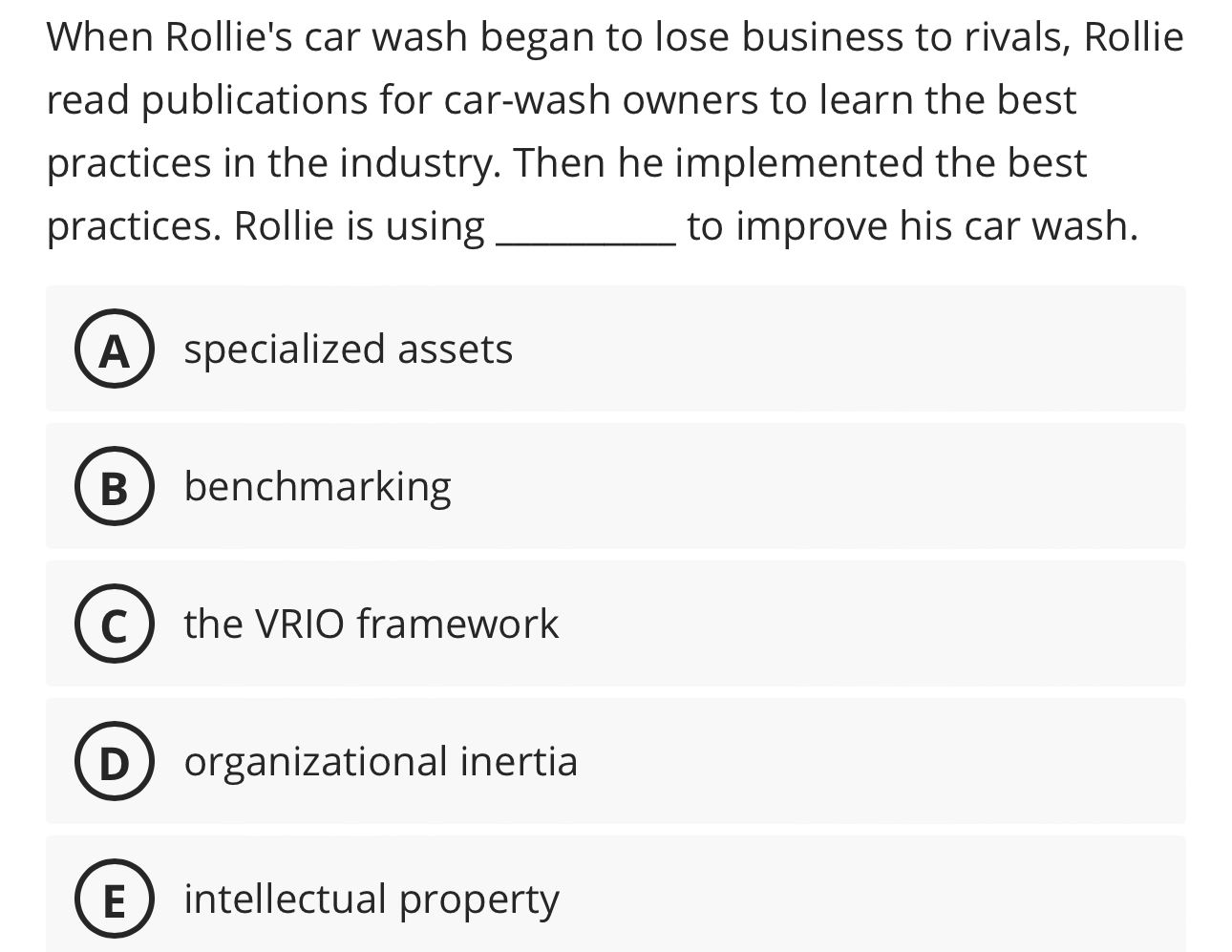 Solved When Rollie's car wash began to lose business to | Chegg.com