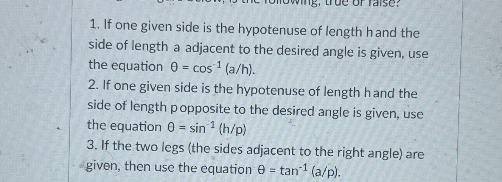 Solved If one given side is the hypotenuse of length hand | Chegg.com