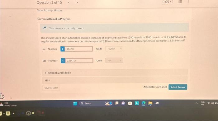 Solved The angular speed of an automobile engine is | Chegg.com