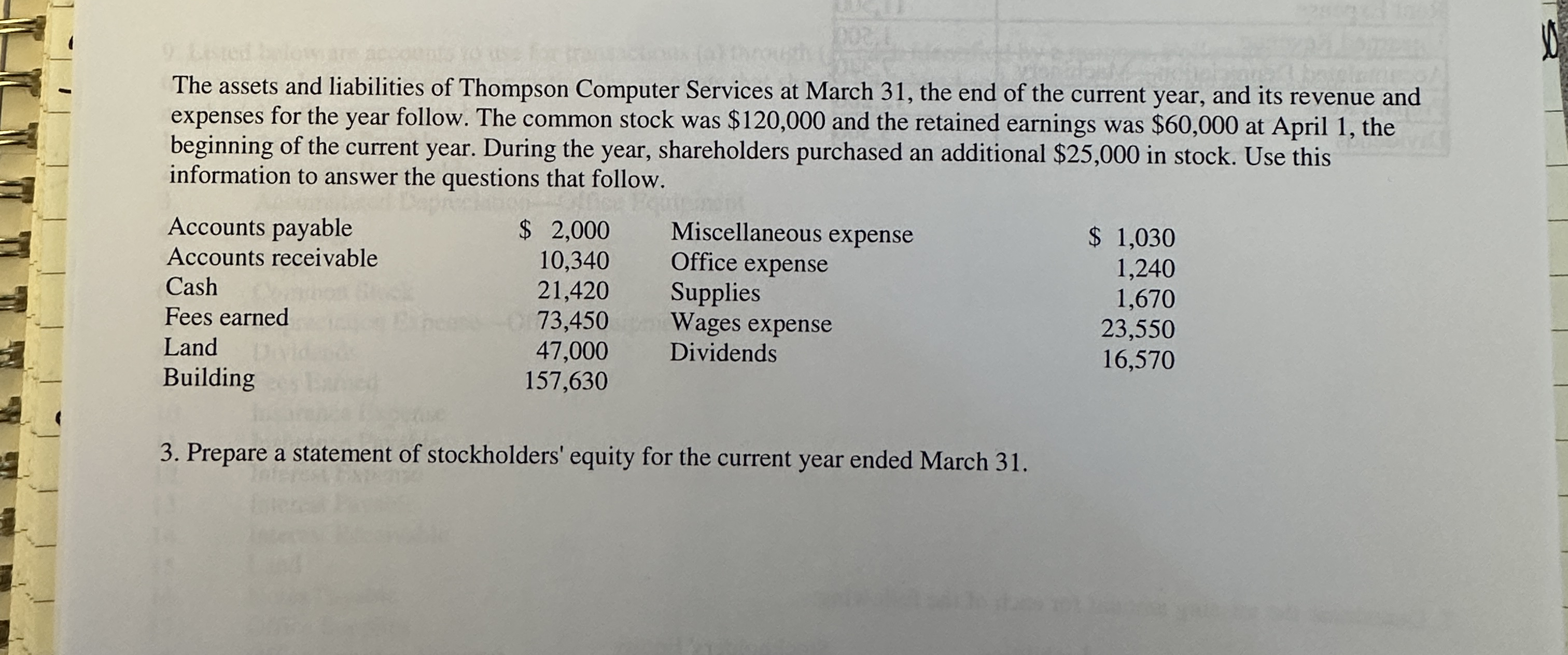 Solved The assets and liabilities of Thompson Computer | Chegg.com