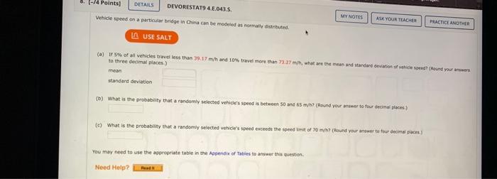 Solved 4. [-/3 Points) DETAILS DEVORESTAT9 4.E.031.S. MY | Chegg.com Solved 4. [-/3 Points) DETAILS DEVORESTAT9 4.E.031.S. MY | Chegg.com