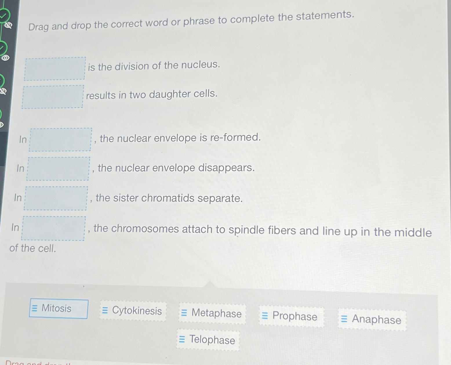 Solved Drag and drop the correct word or phrase to complete | Chegg.com