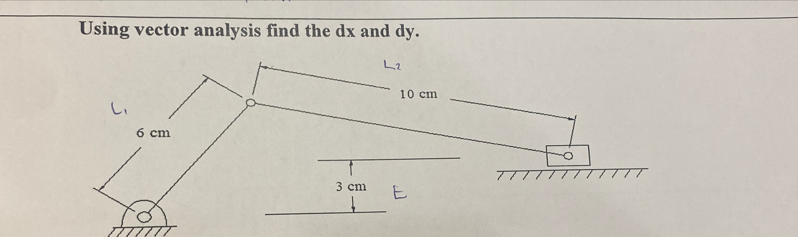 Using vector analysis find the dx ﻿and dy. | Chegg.com