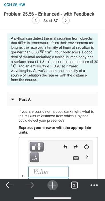 Solved A python can detect thermal radiation from objects | Chegg.com