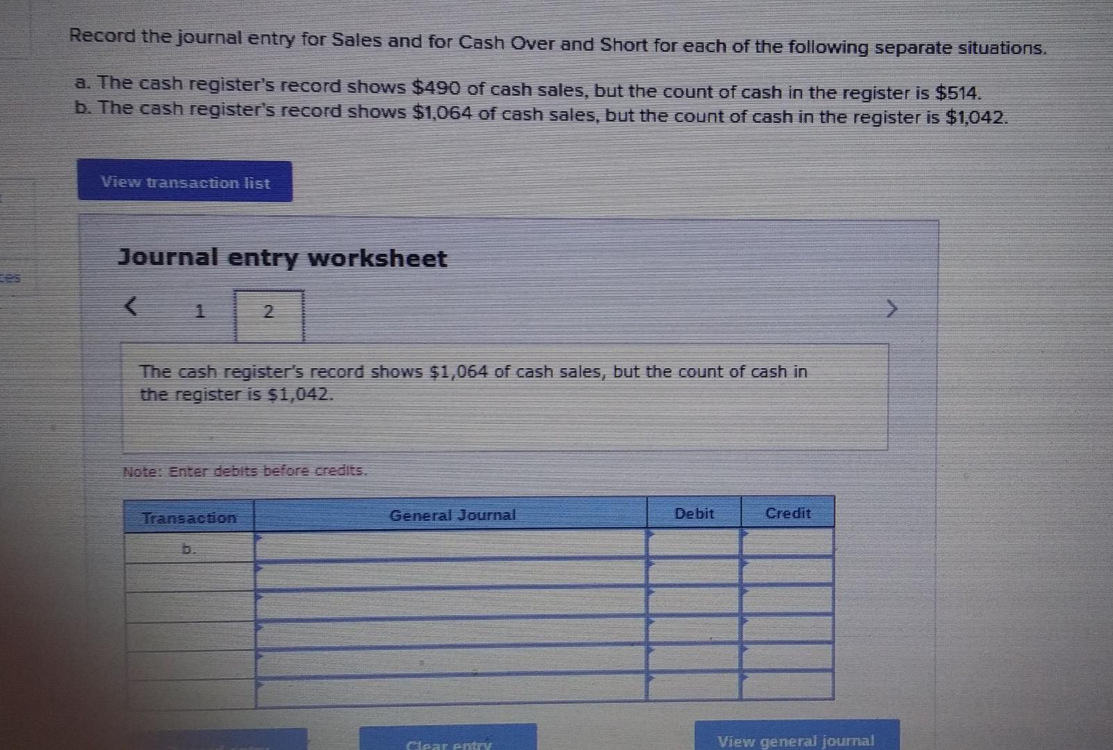 Solved Record the journal entry for Sales and for Cash Over | Chegg.com