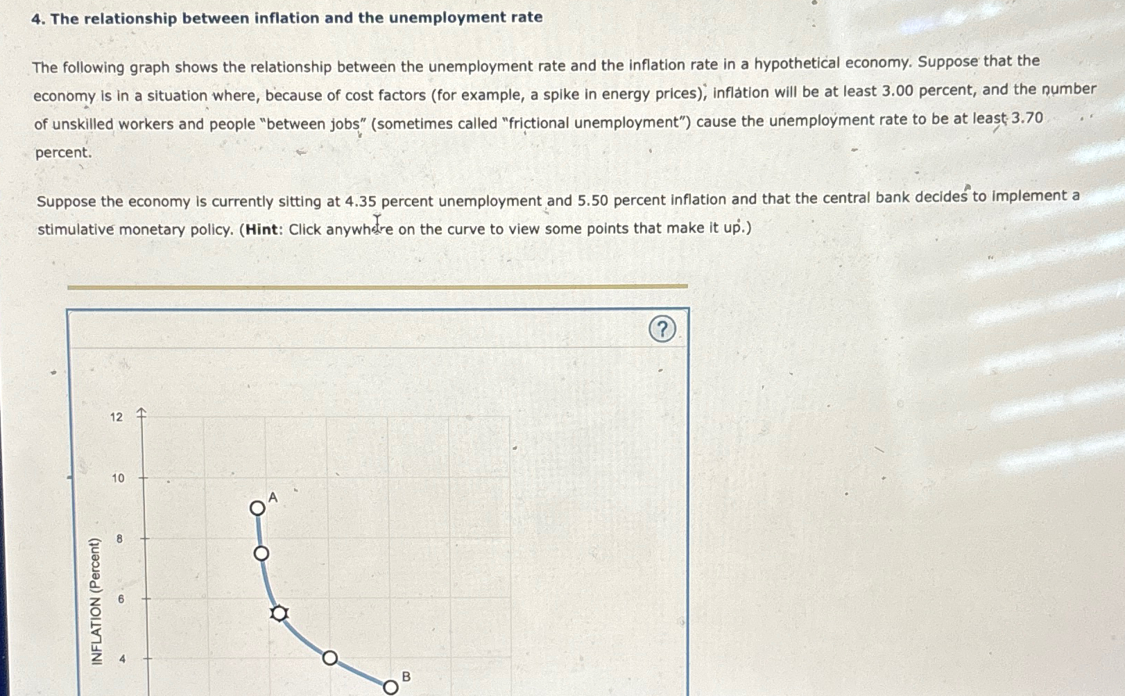 Solved The relationship between inflation and the | Chegg.com