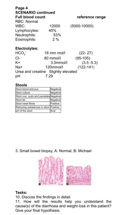 3. Small bowel biopsy, A: Normal, B: Michael Tasks: | Chegg.com