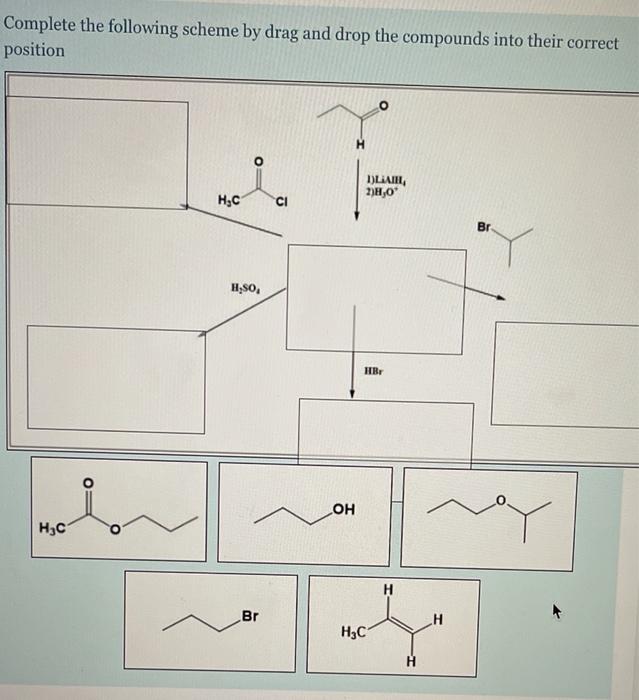 Solved Complete the following scheme by drag and drop the | Chegg.com