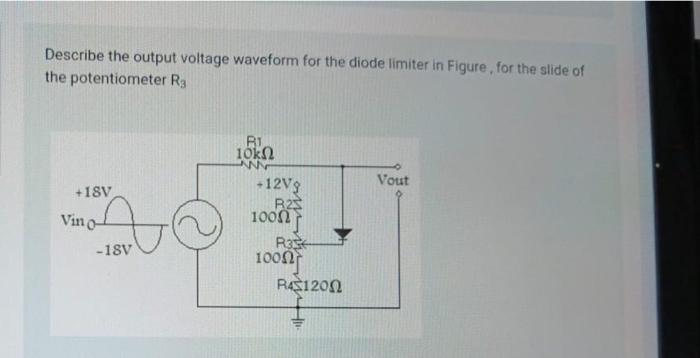 Solved Describe the output voltage waveform for the diode | Chegg.com