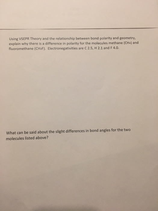 Solved Using Vsepr Theory And The Relationship Between Bond