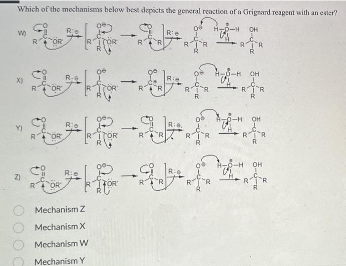 Solved Which of the mechanisms below best depicts the | Chegg.com