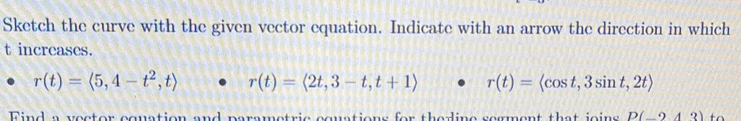 Solved Sketch the curve with the given vector equation. | Chegg.com