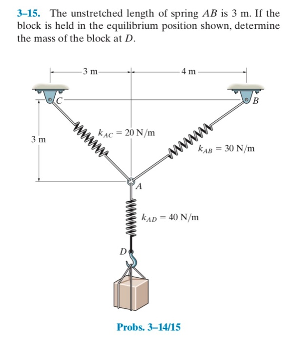 Solved 3-19. Determine the unstretched length of DB to hold | Chegg.com