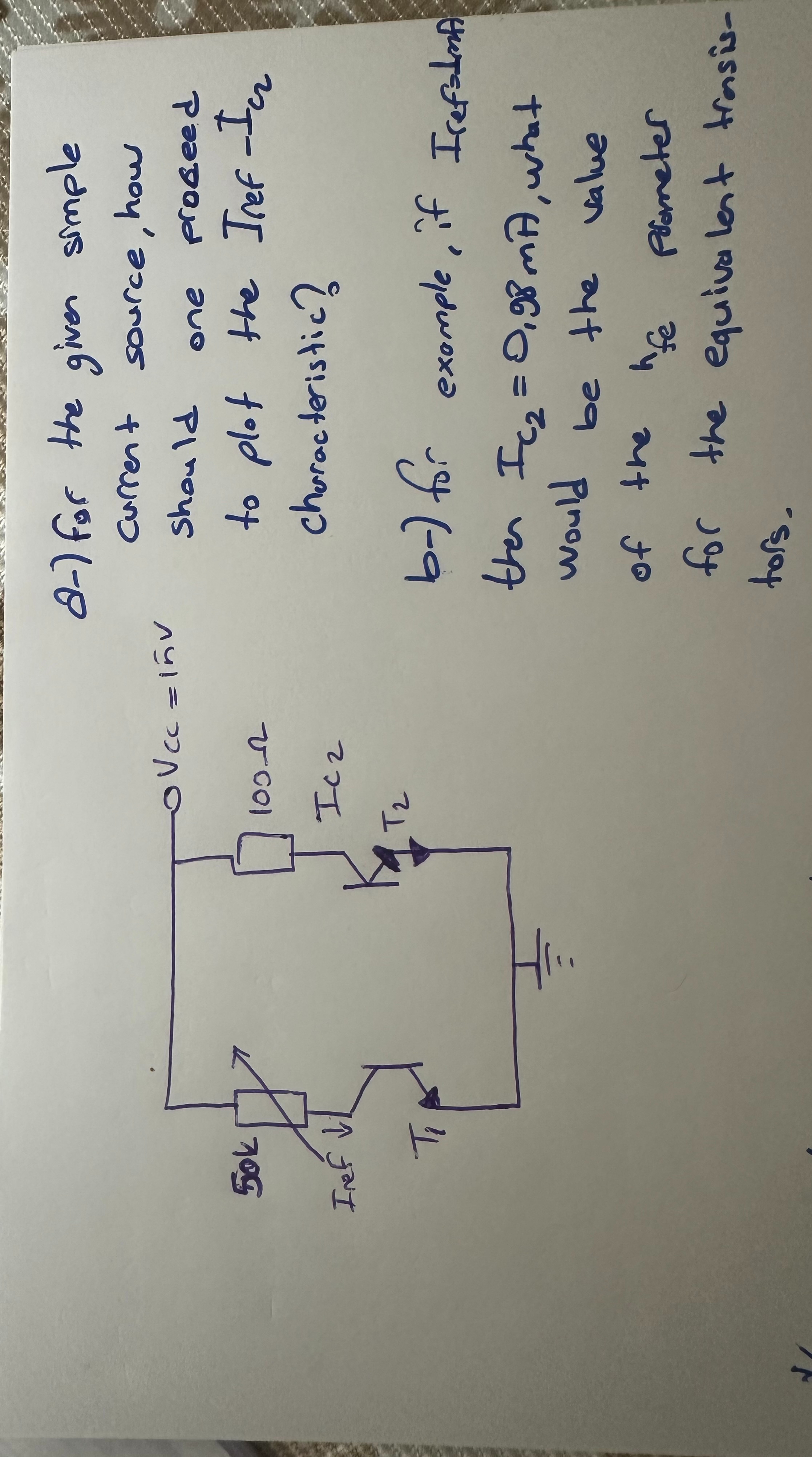Solved a) ﻿for the given simple current source, how should | Chegg.com