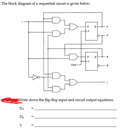 Solved The block diagram of a sequential circuit is given | Chegg.com