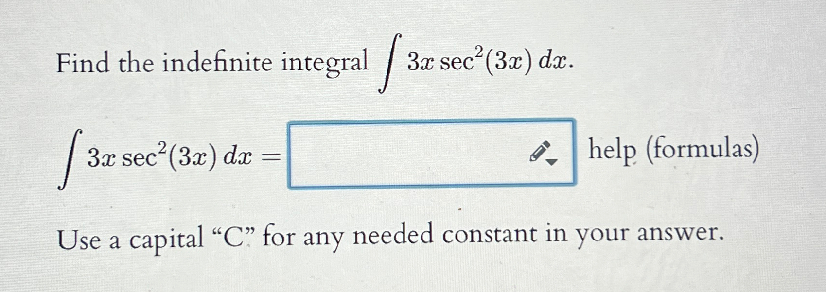 Solved Find the indefinite integral | Chegg.com