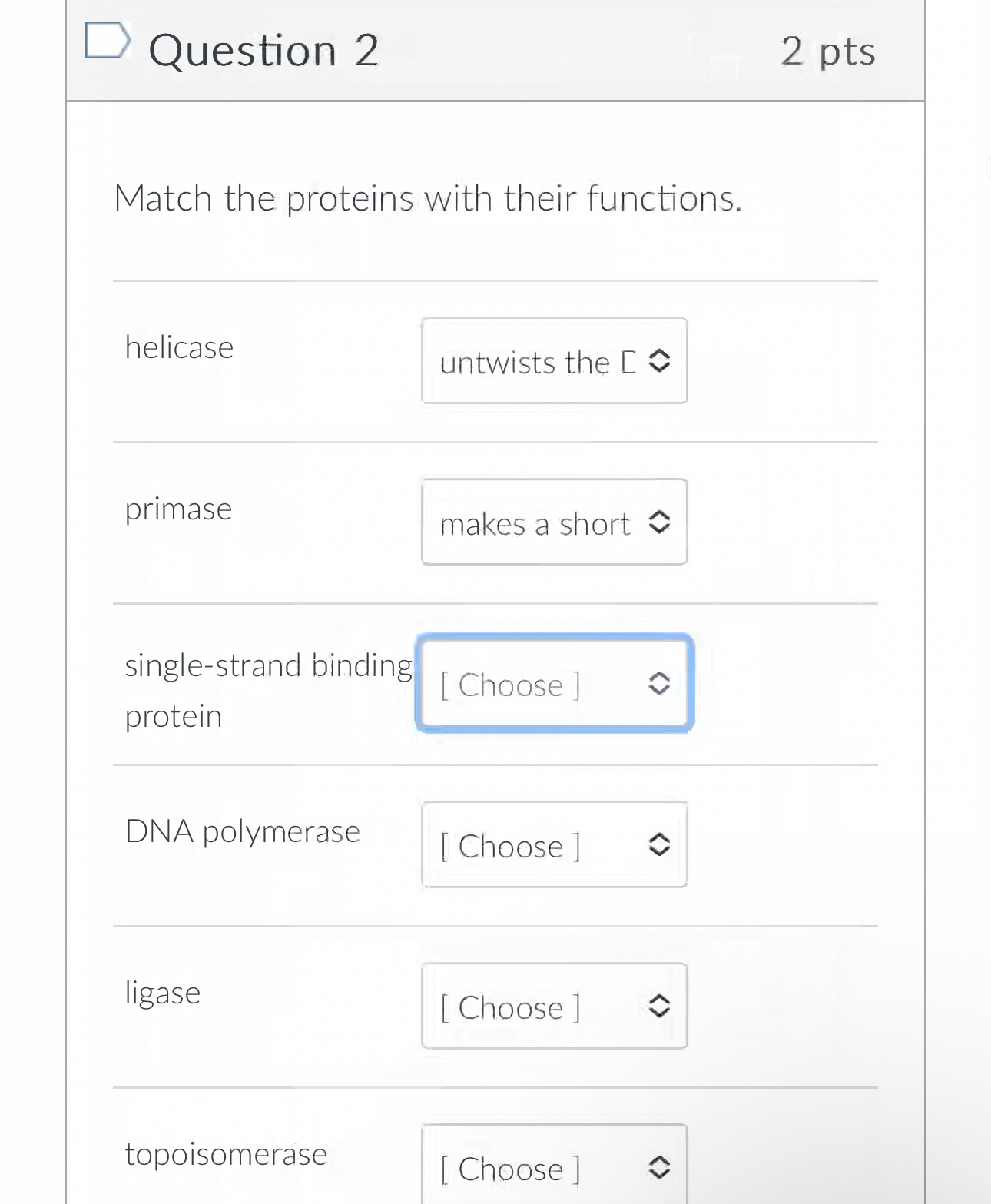 Solved Match the proteins with their | Chegg.com