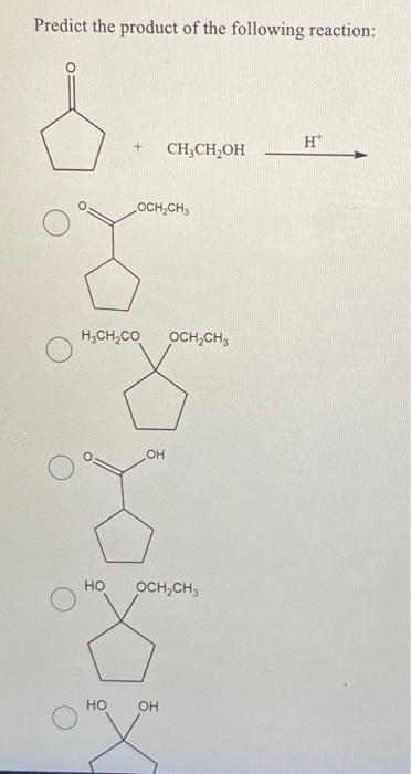 Solved Predict the product of the following reaction: | Chegg.com
