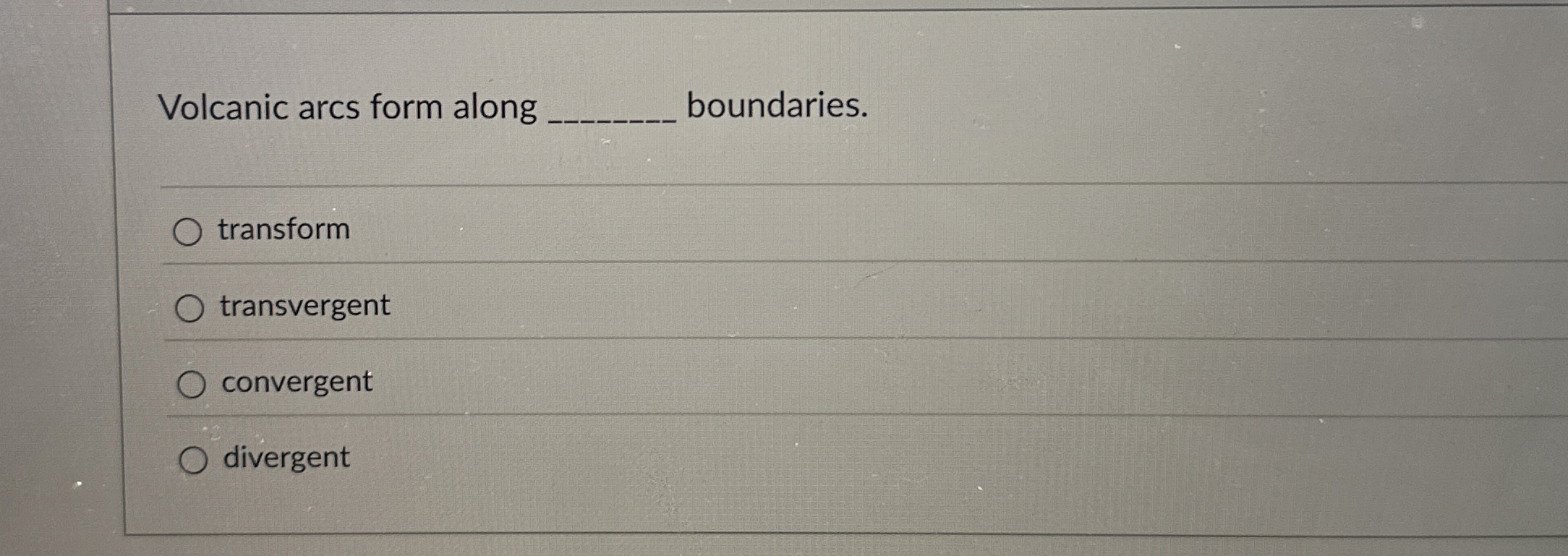 Solved Volcanic arcs form along ﻿boundaries. | Chegg.com
