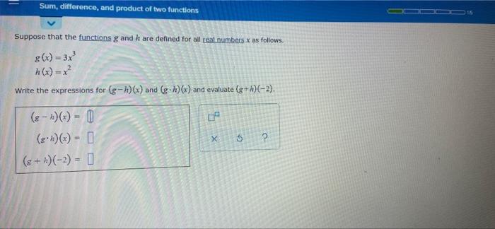 Solved Sum, difference, and product of two functions Suppose | Chegg.com