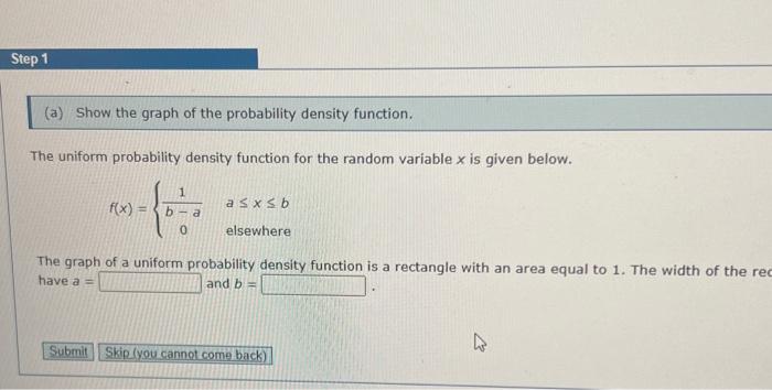 Solved The uniform probability density function for the | Chegg.com