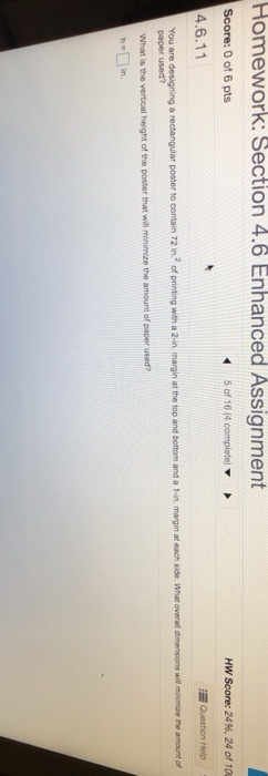 Solved Homework Section 4 6 Enhanced Assignment Score 0 Of
