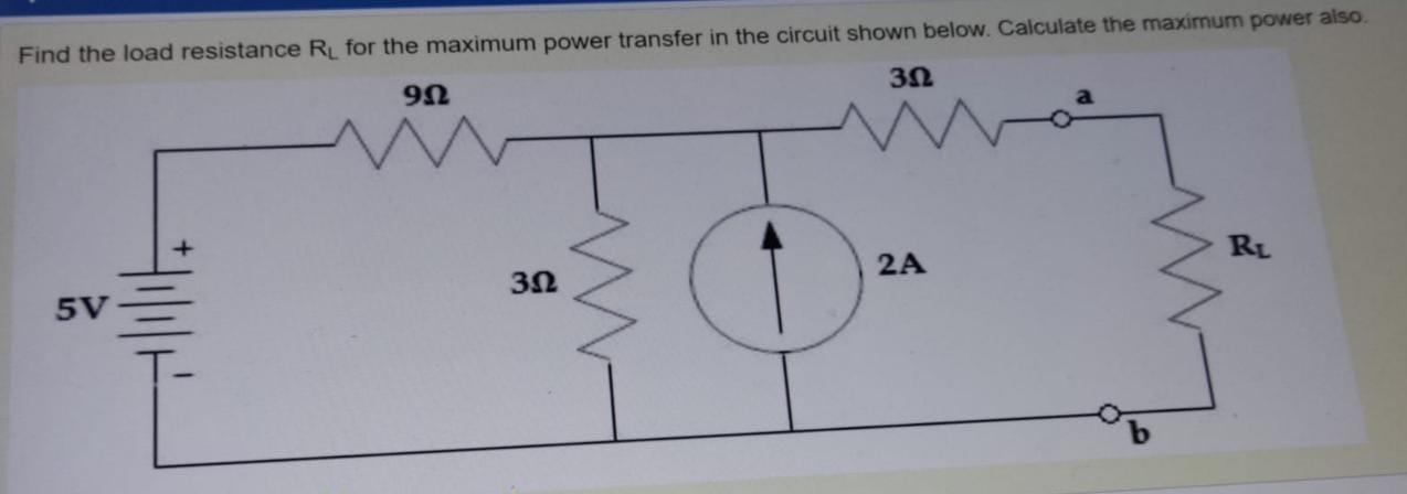 Solved Find the load resistance Rl for the maximum power | Chegg.com