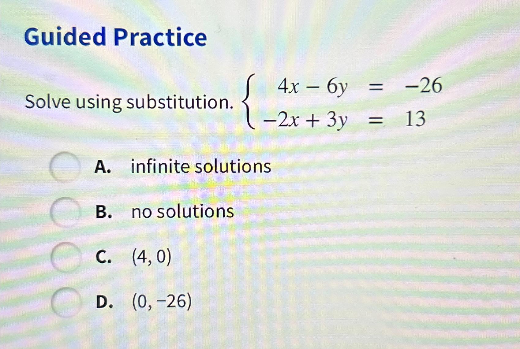 Solved Guided PracticeSolve using substitution. | Chegg.com