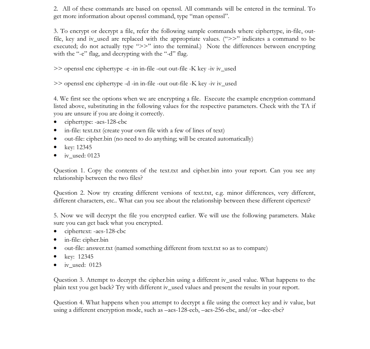 Solved All of these commands are based on openssl. All | Chegg.com