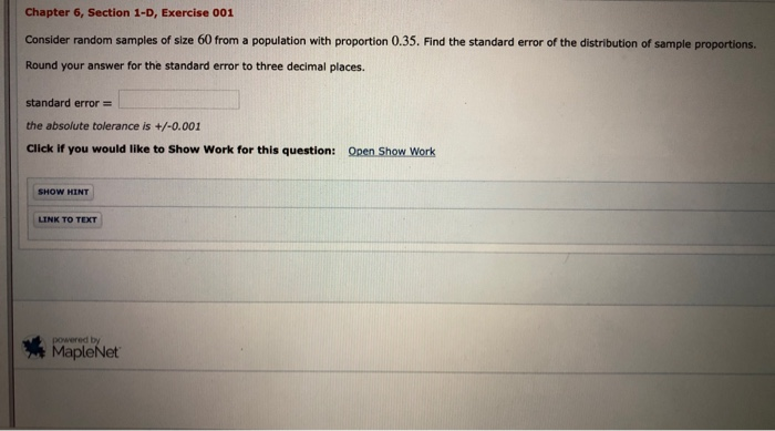 Solved Chapter 6, Section 1-D, Exercise 001 Consider random | Chegg.com