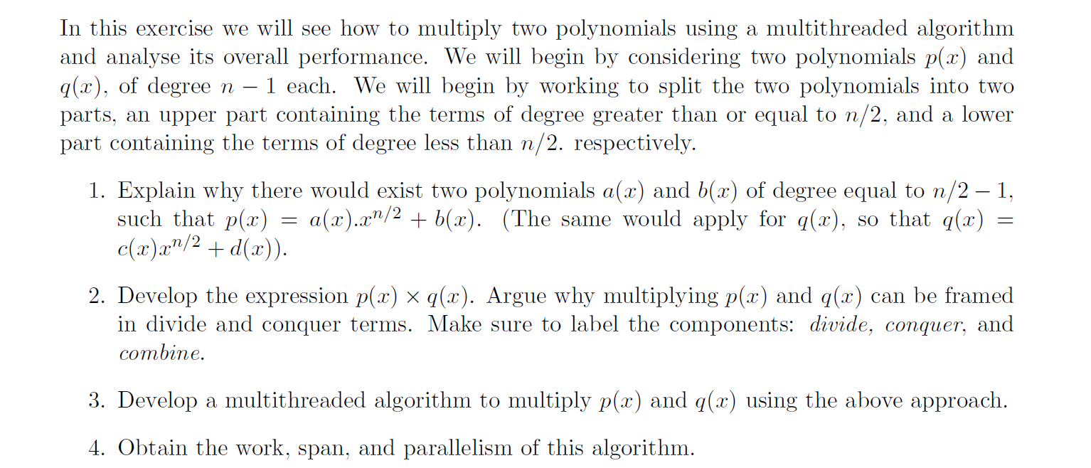 Solved In this exercise we will see how to multiply two | Chegg.com