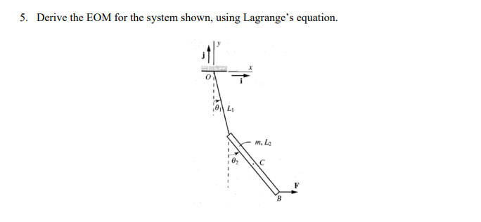 Solved Derive the EOM for the system shown, using Lagrange's | Chegg.com