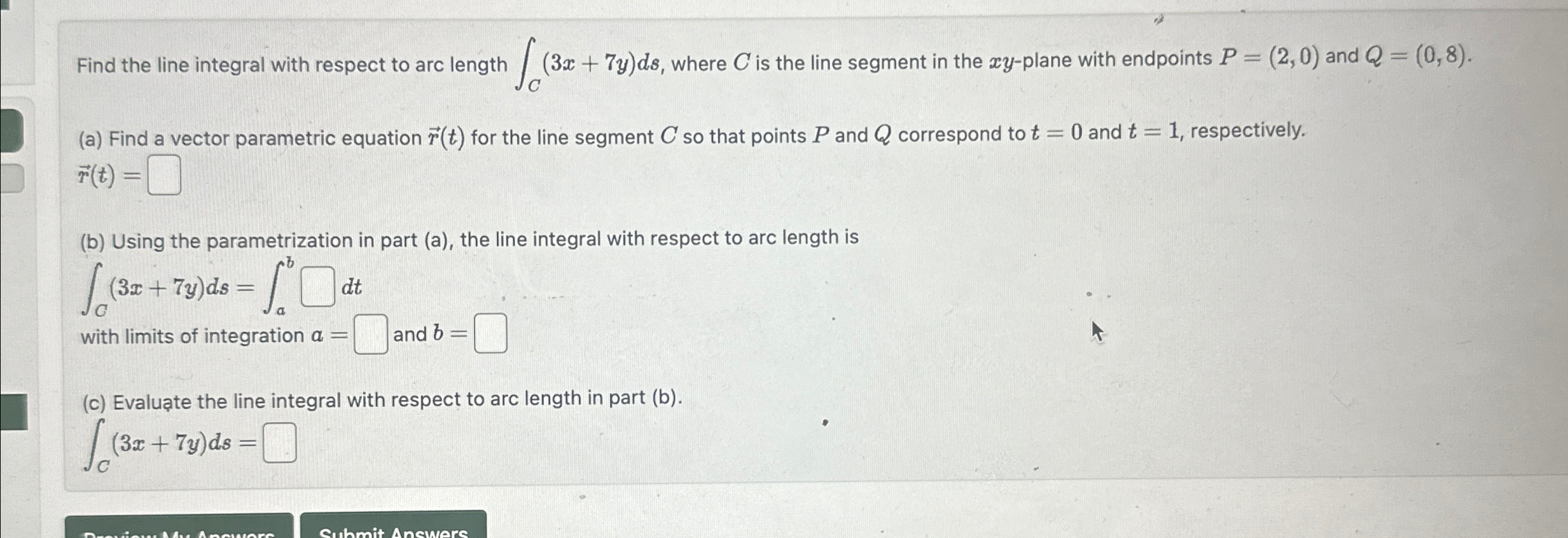 Solved Find the line integral with respect to arc length | Chegg.com