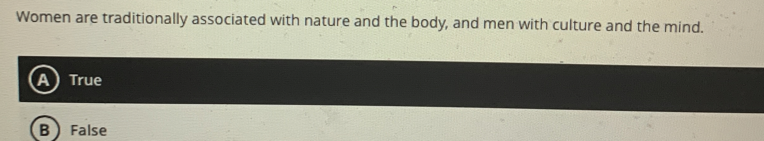 Solved Women are traditionally associated with nature and | Chegg.com